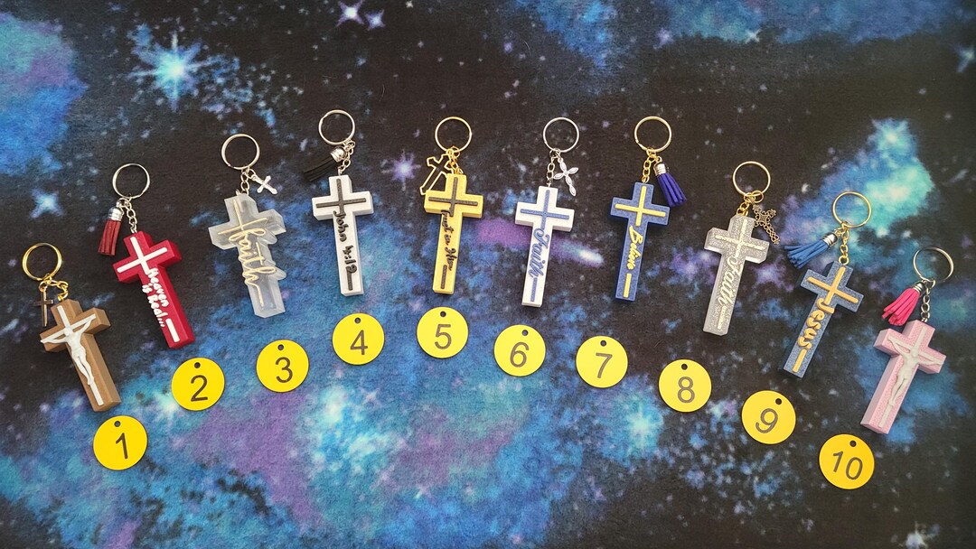 Religious Cross Key Chains - Etsy