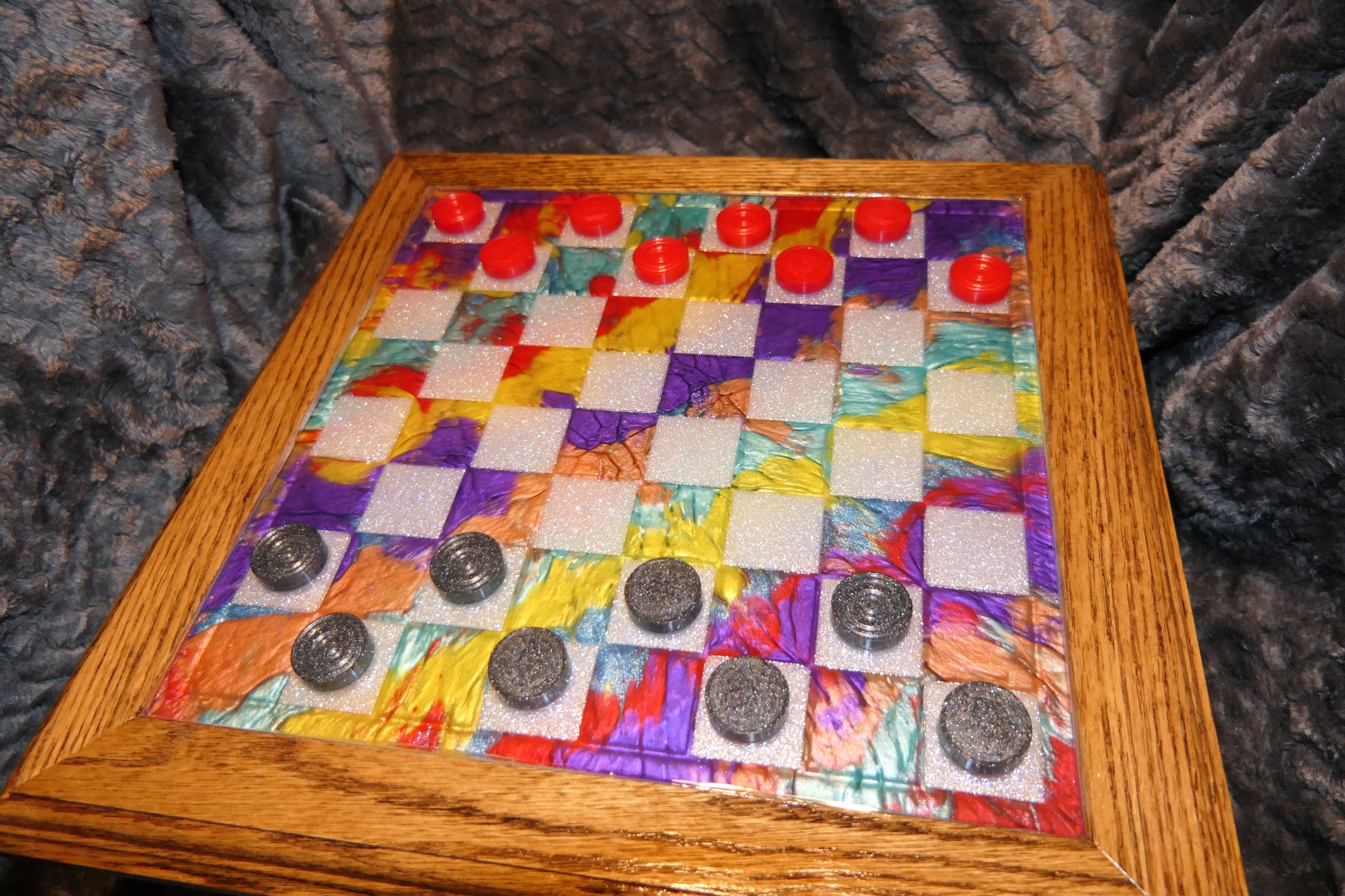 Chess/checker Board Oak Frame - Etsy