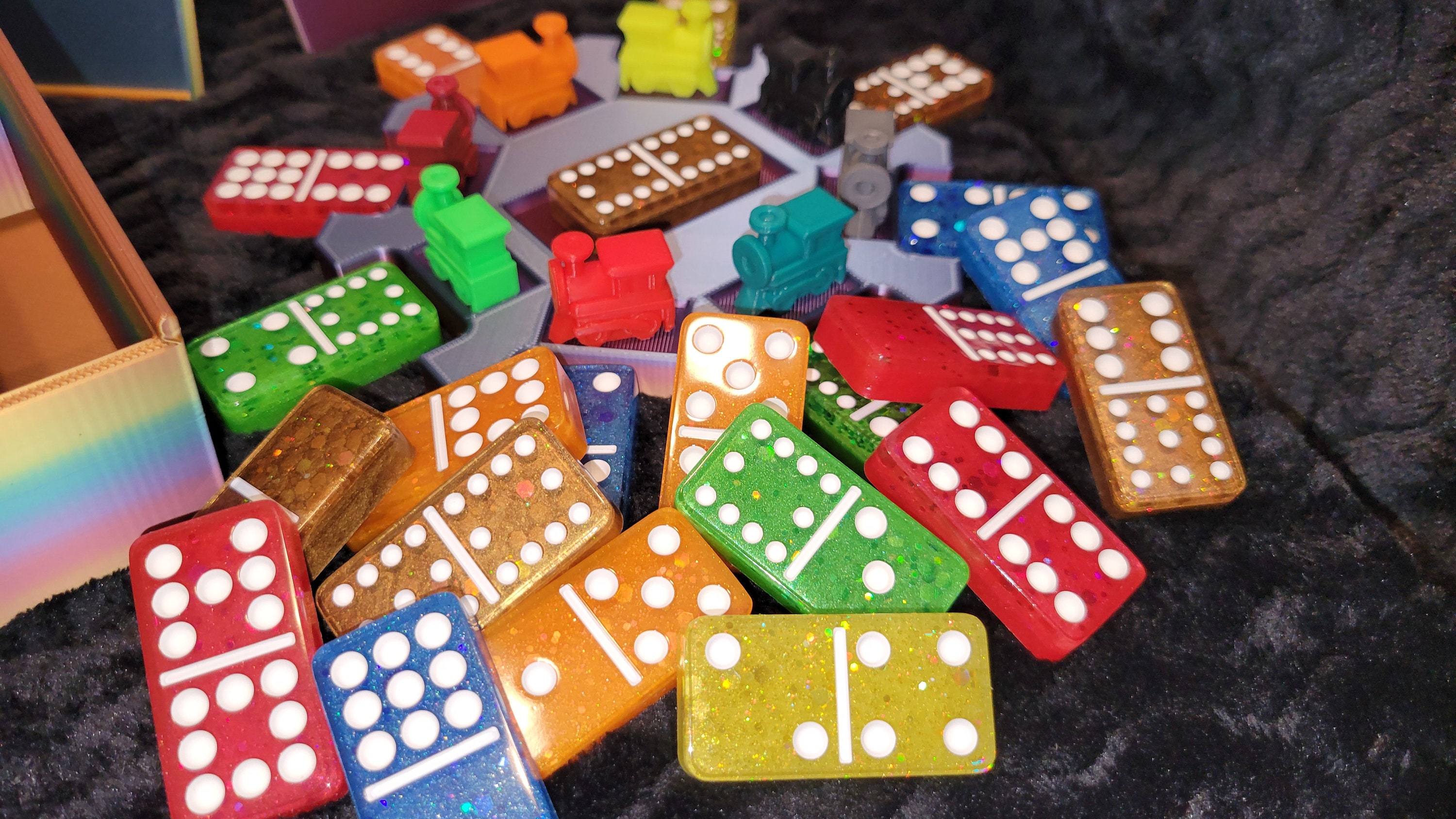 Multi-color Domino 12 Mexican Trains Game - Etsy