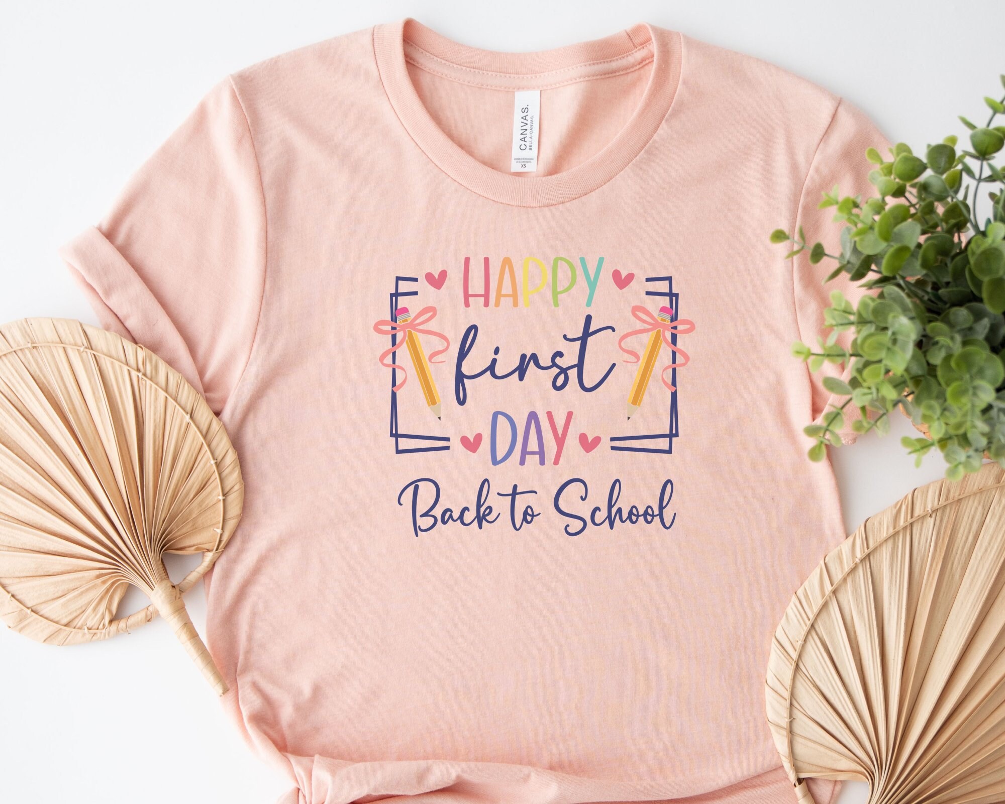 Back to School Teacher Shirt, Happy First Day of School Tee, Cute ...