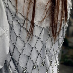 Luxurious Silver Chain Crystal Top Unique Elegant Body Jewelry ...