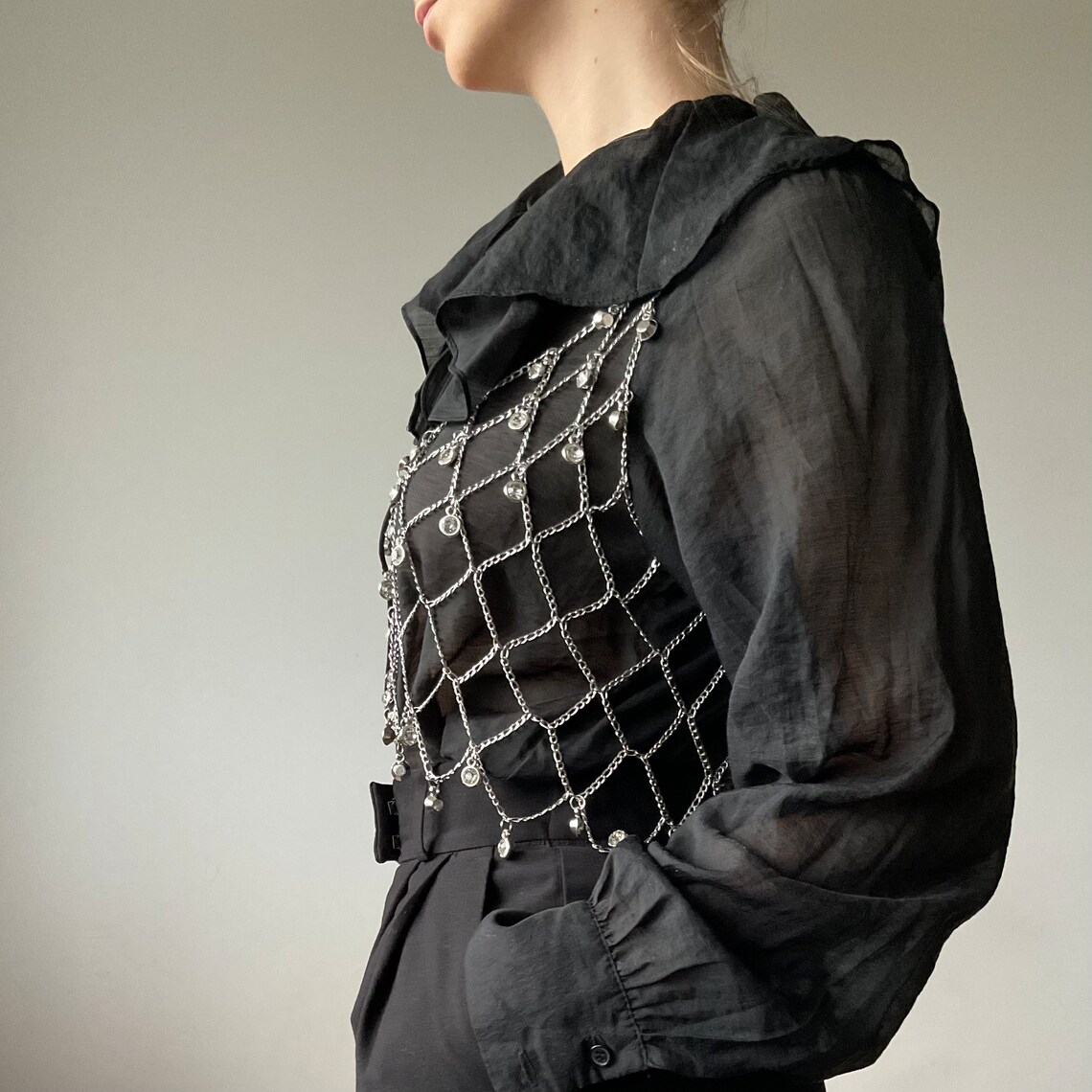 Luxurious Silver Chain Crystal Top Unique Elegant Body Jewelry - Etsy