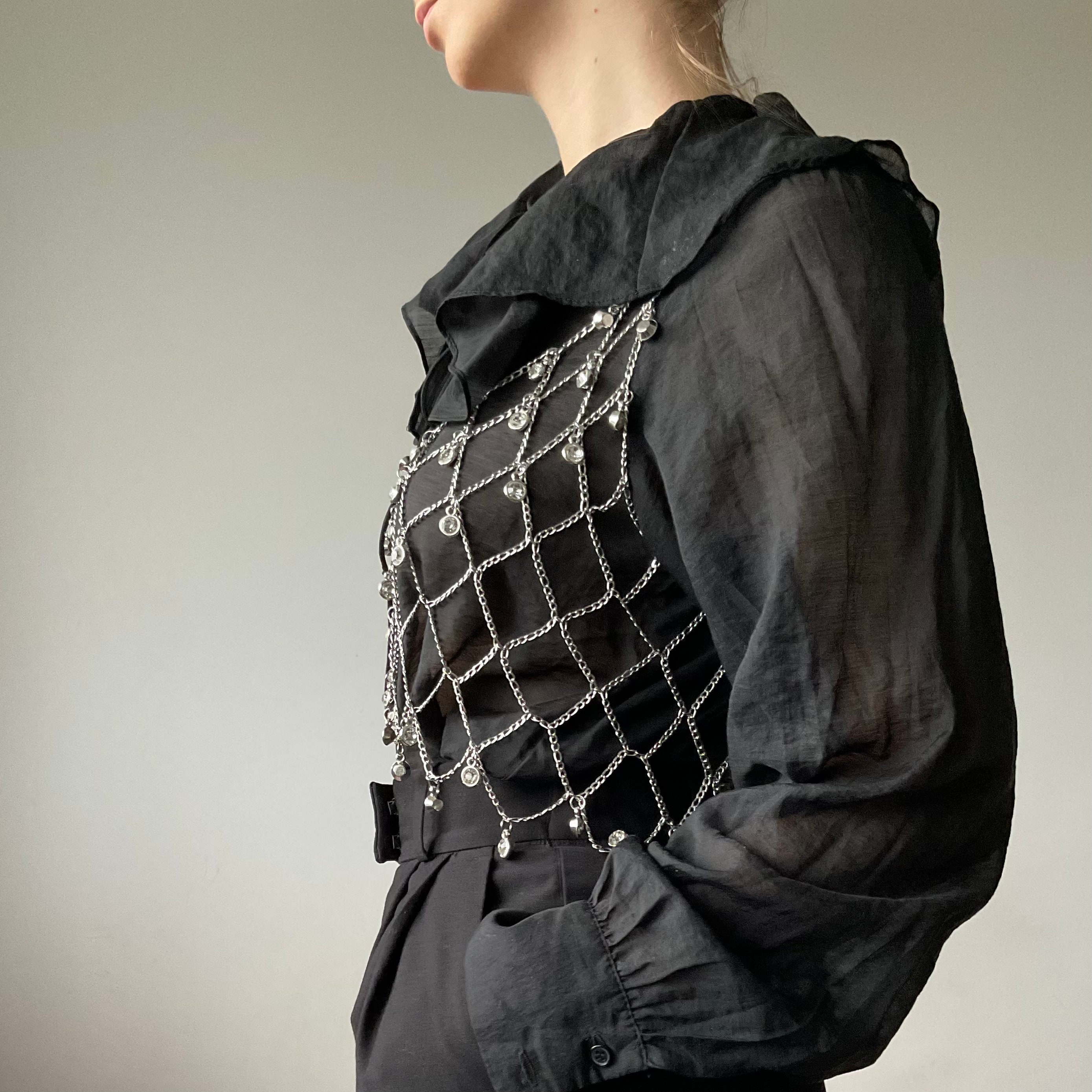 Luxurious Silver Chain Crystal Top Unique Elegant Body Jewelry - Etsy