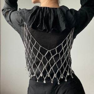 Luxurious Silver Chain Crystal Top Unique Elegant Body Jewelry ...