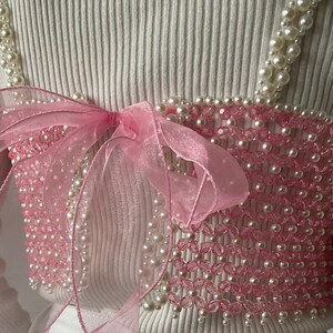 Romantic Cute Pink Beaded Crop Top Wedding Party Festive Accessories ...
