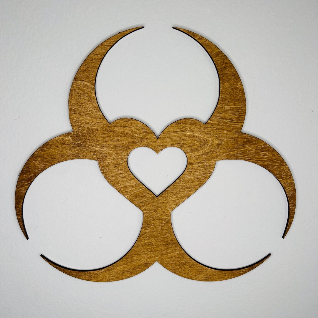Toxic Heart Wall Hanger – Biohazard Love Symbol Geometric Decor - Etsy