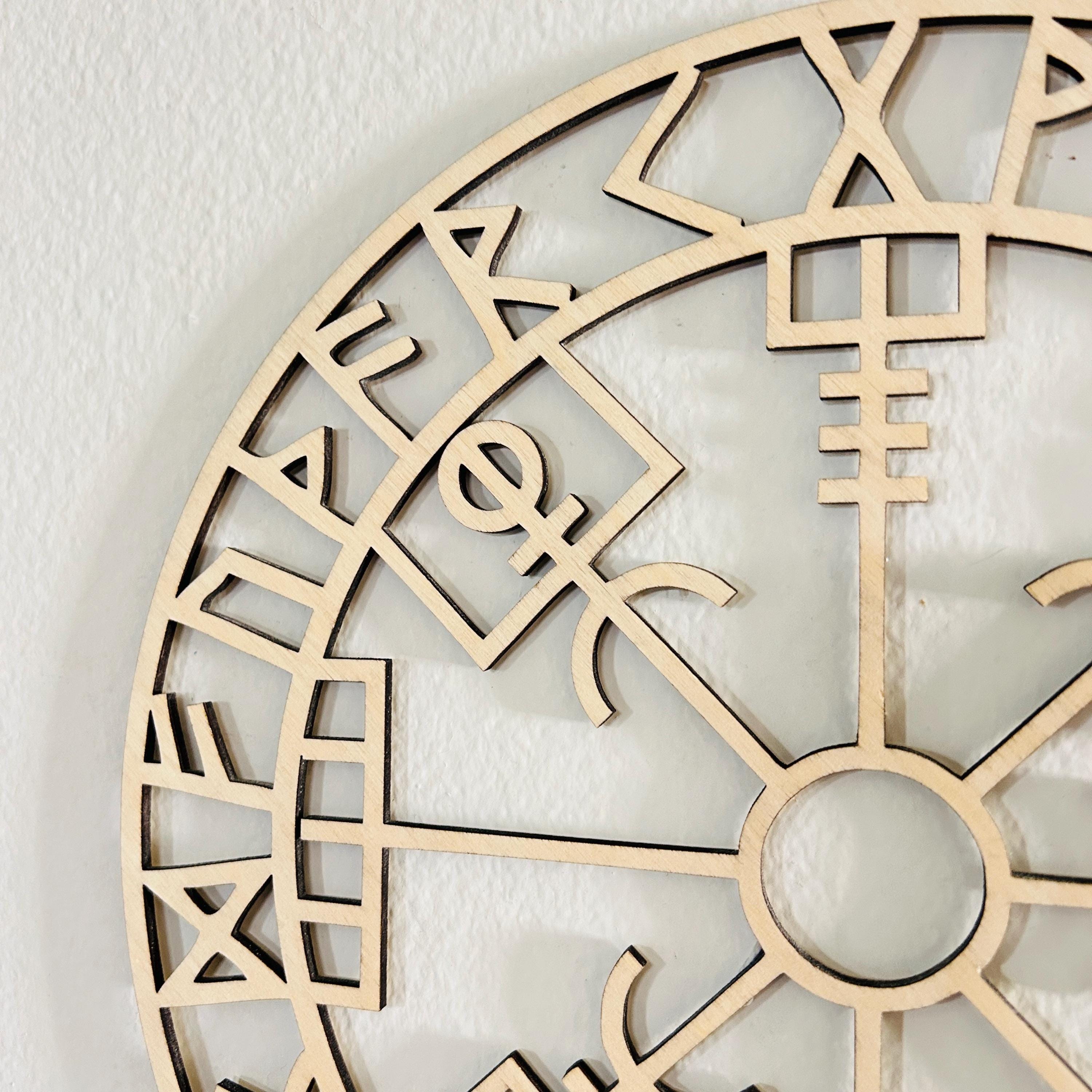 Viking Vegvísir Wall Art – Runic Compass, Norse Protection Decor - Etsy