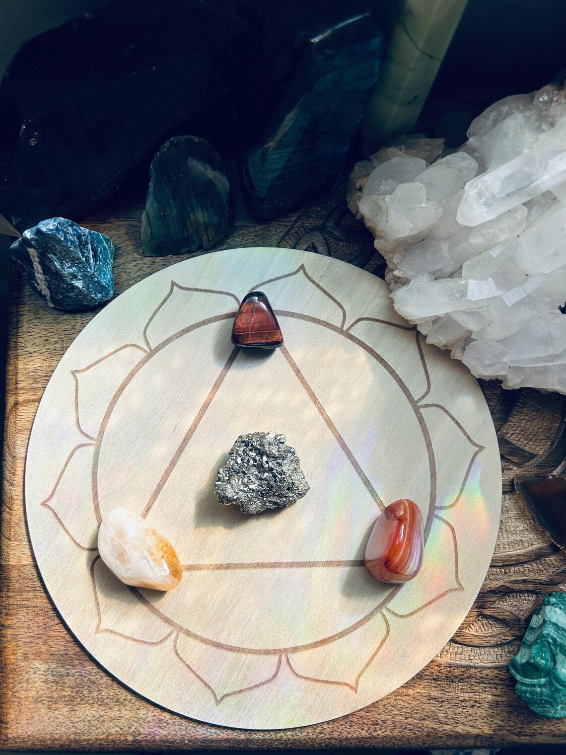 Solar Plexus Crystal Grid - Empower Your Confidence & Willpower - Handcrafted Grid for Chakra ...