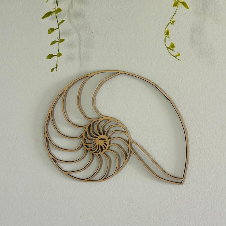Nautilus Shell Wall Hanging: Laser Cut Wood, Sacred Geometry Art - Etsy