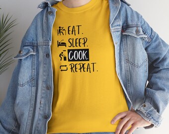 Eat, Sleep, Cook, Repeat T-shirt Design, Svg, Dxf, Eps, Png - Etsy