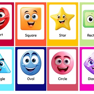 Kids Flash Cards Shapes Free 10 Coloring Pages - Etsy