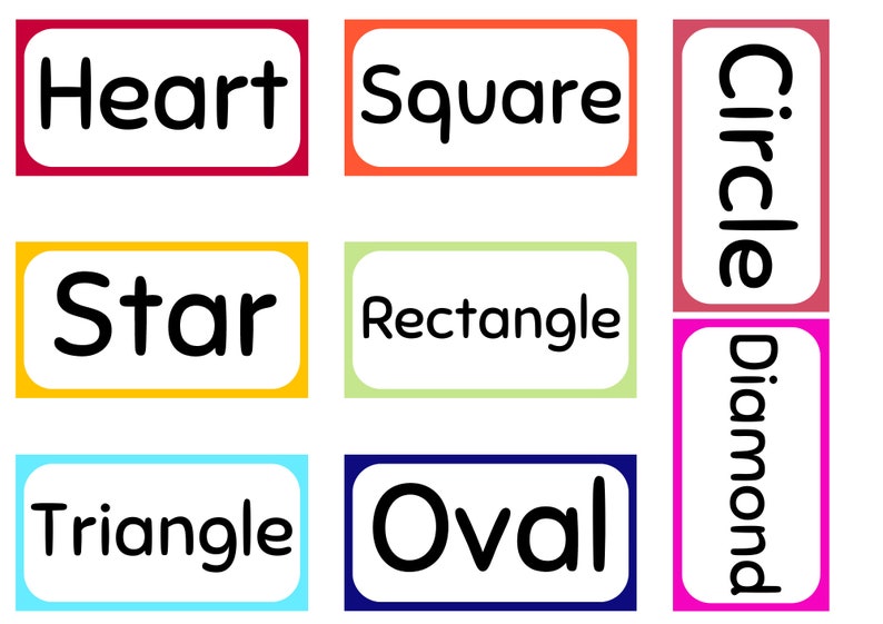 Kids Flash Cards Shapes Free 10 Coloring Pages - Etsy