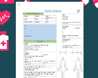 Med-surg Nursing Report Sheet Digital Download - Etsy