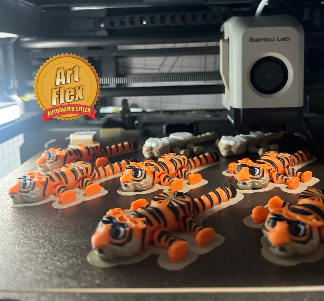 3d Print Multi-color Flexi Tiger by Artflex - Etsy
