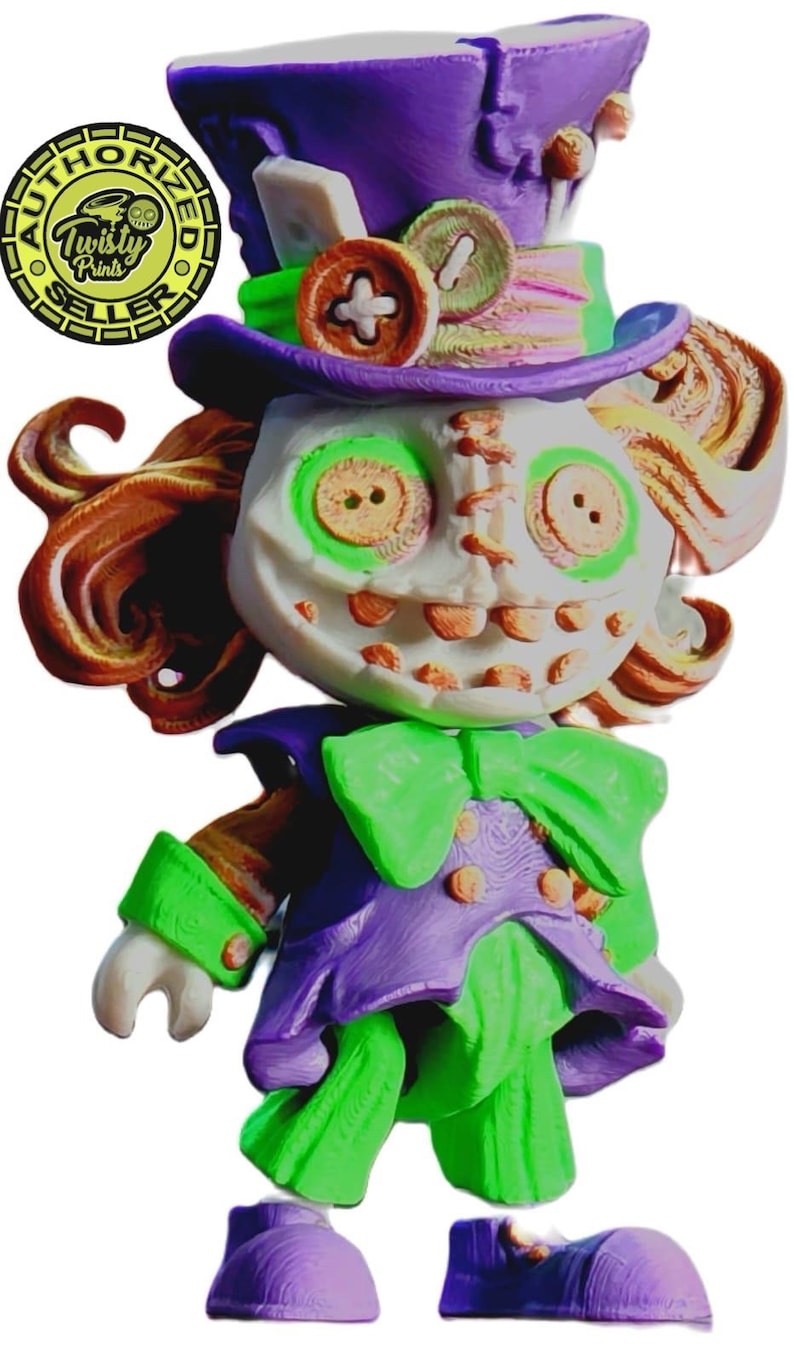 3d Printed Multicolor Mad Hatter by Twisty Prints - Etsy