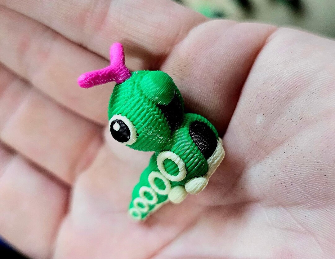 Caterpie pokémon 3d Printed With Crochet Texture Designed by Hex3d - Etsy