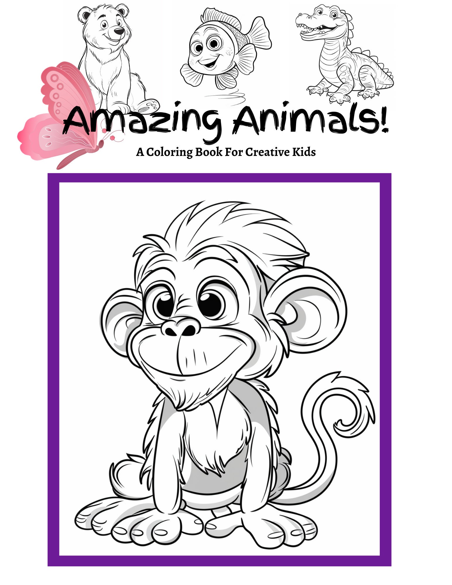 20 Printable Animal Coloring Pages - Etsy