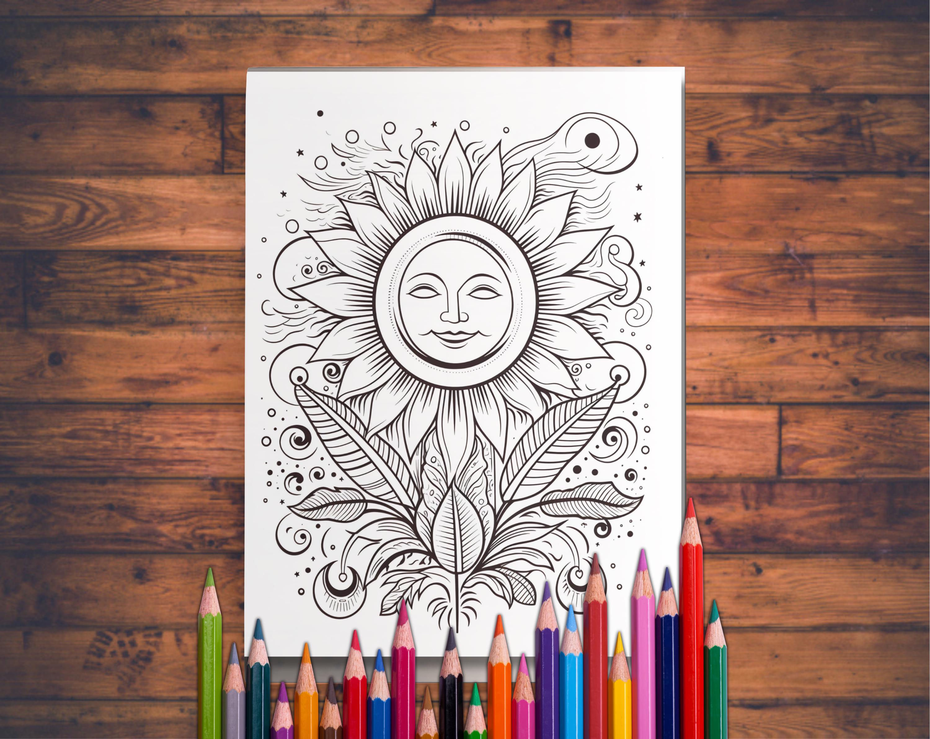 Printable Coloring Pages Bohemian Drawings for Adults Boho Instant ...