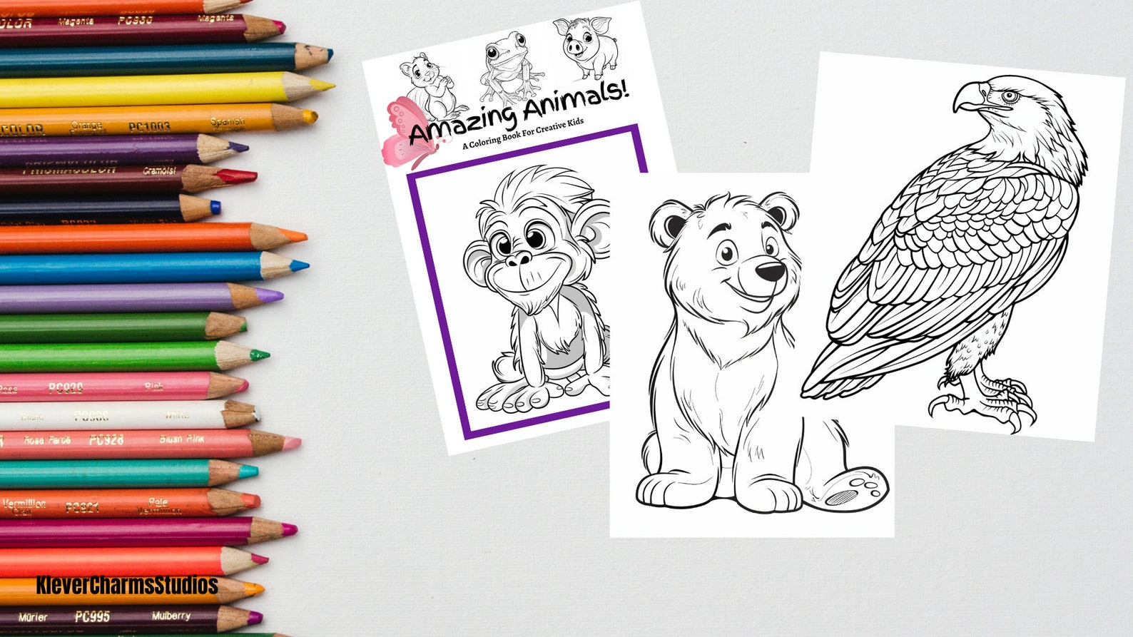 20 Printable Animal Coloring Pages - Etsy