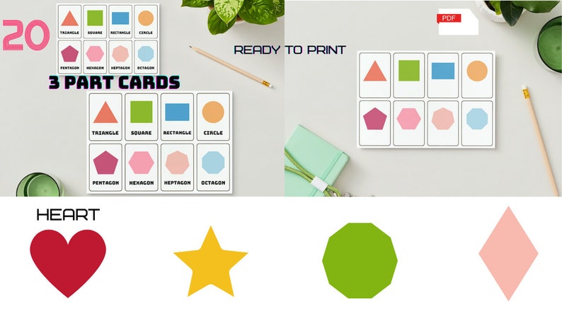 Rainbow Shapes Flash Cards and FREE Colouring Pages, Home-school, High ...