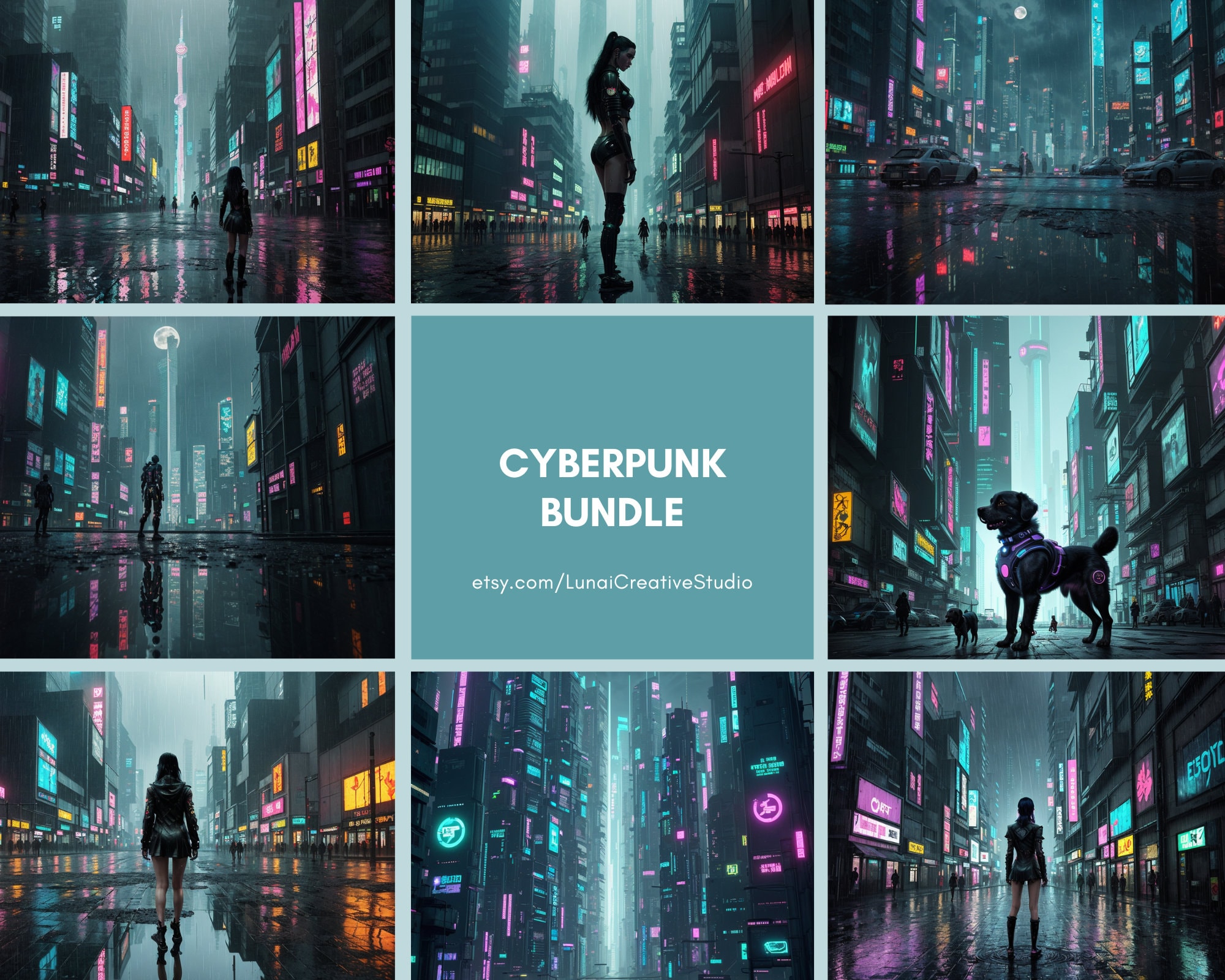 Cyberpunk Digital Art, Futuristic Street Art, High Resolution Digital ...