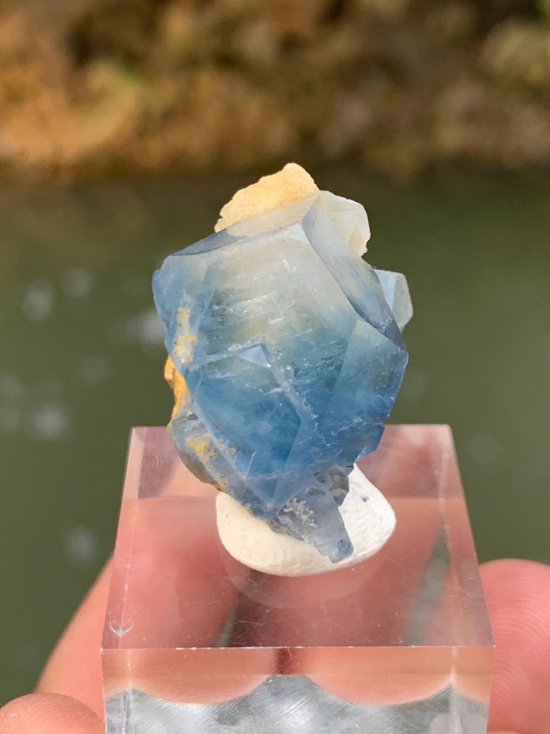 18 Gram Ink Blue Celestine Specimen With Nice Calcite From Afghanistan ...