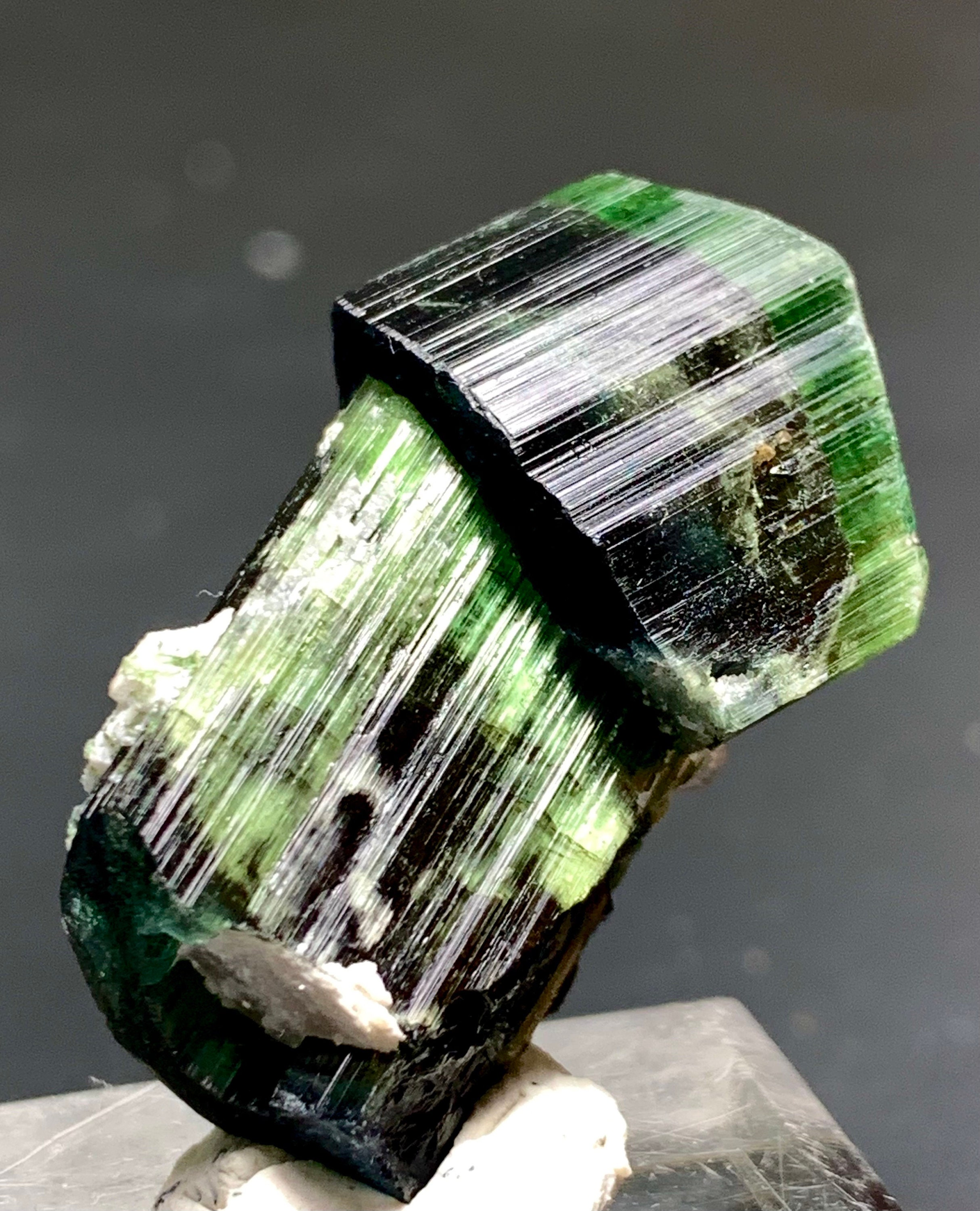 18 Gram Stunning Quality Green Tourmaline Specimen With Nice Feldspar ...