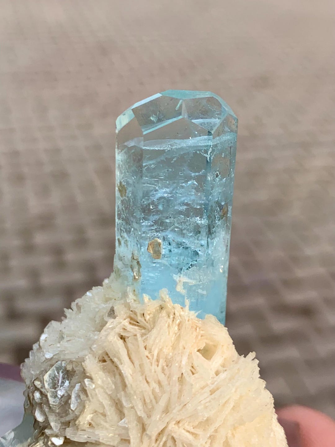 42 Gram Terminated Diamond Cut Aquamarine Specimen With Clavindite and ...