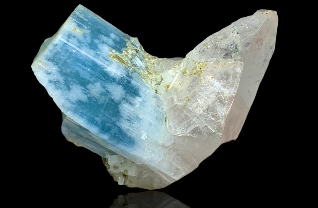 42 Gram Sky Blue Aquamarine Specimen With Nice Quartz and Chlorine Combine From Haramosh Mine ...