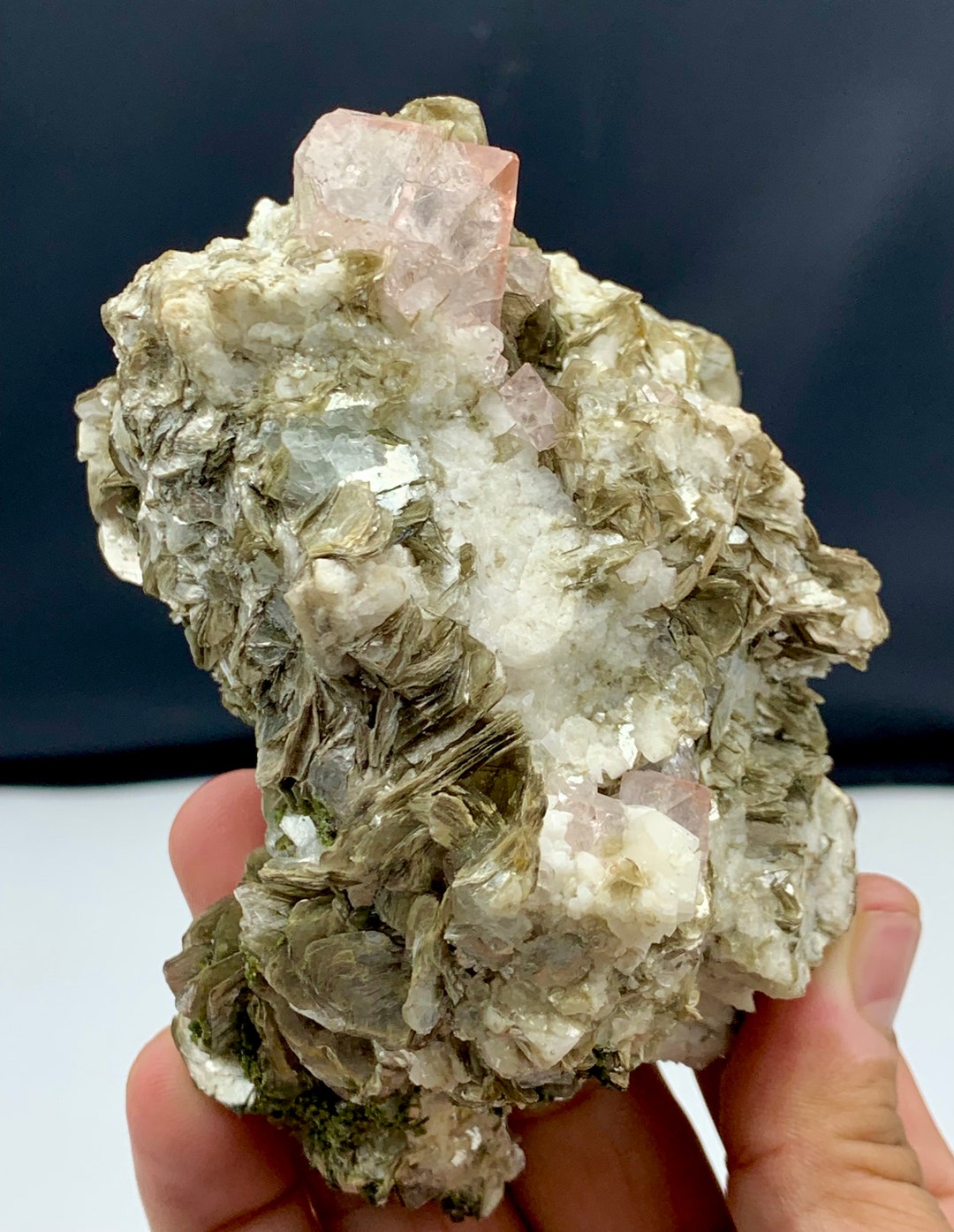 476 Gram Nice Pink Flurite Specimen on Mitrix With Nice Muscovite From ...