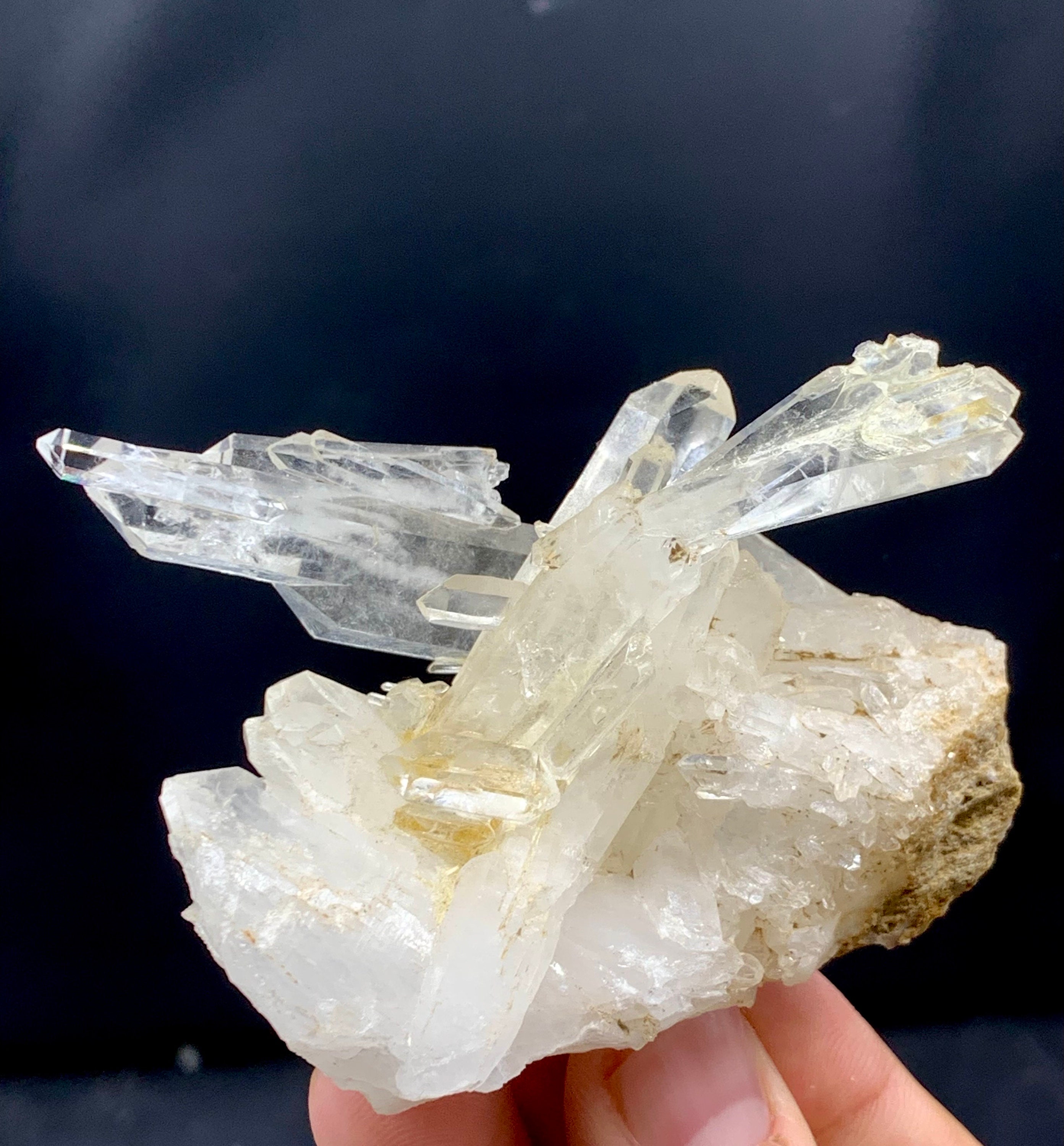 110 Gram Nice Terminated Faden Quartz Cluster Specimen on Mitrix From ...