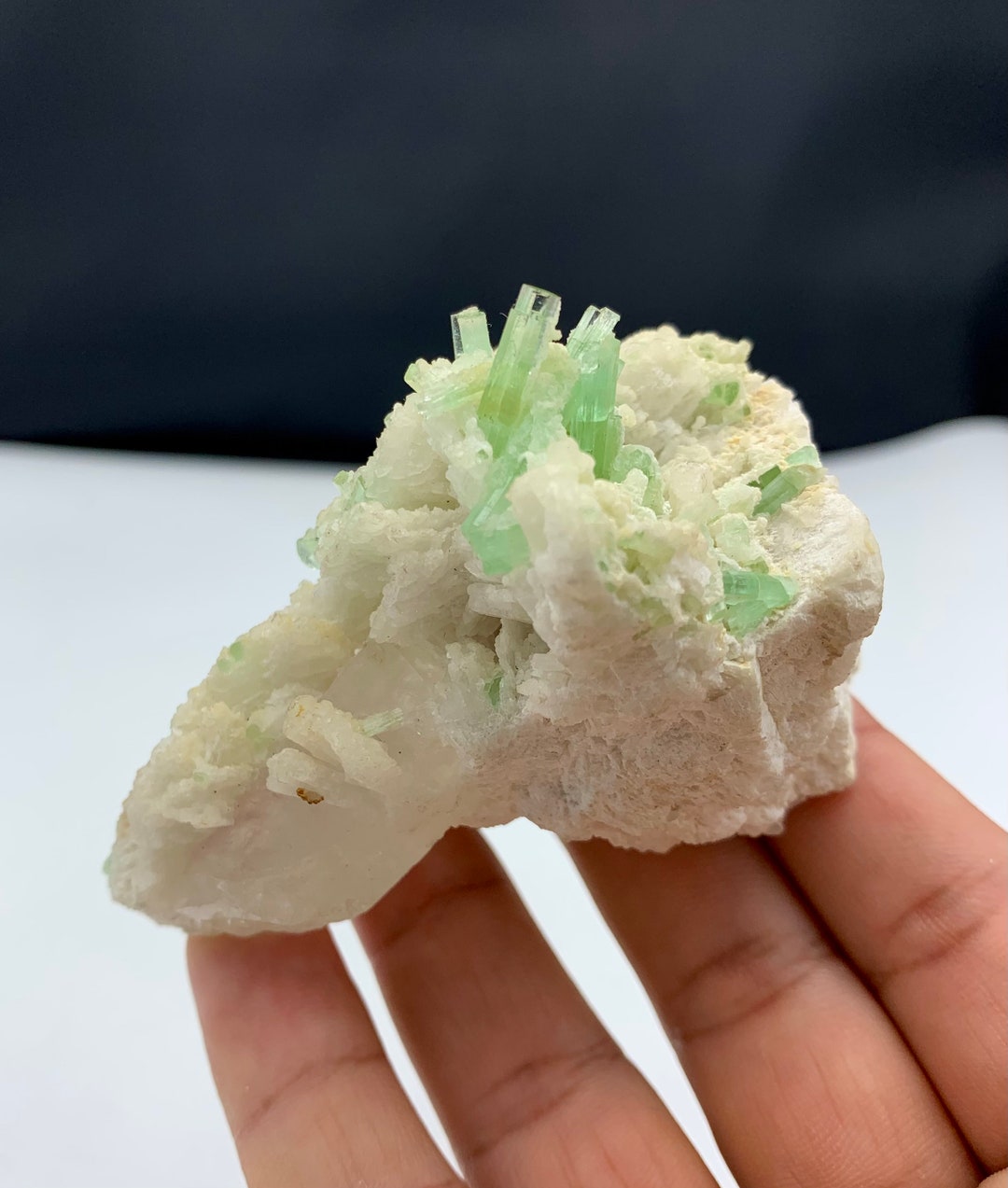 130 Gram Terminated Tourmaline Cluster Specimen With Nice Quartz and ...