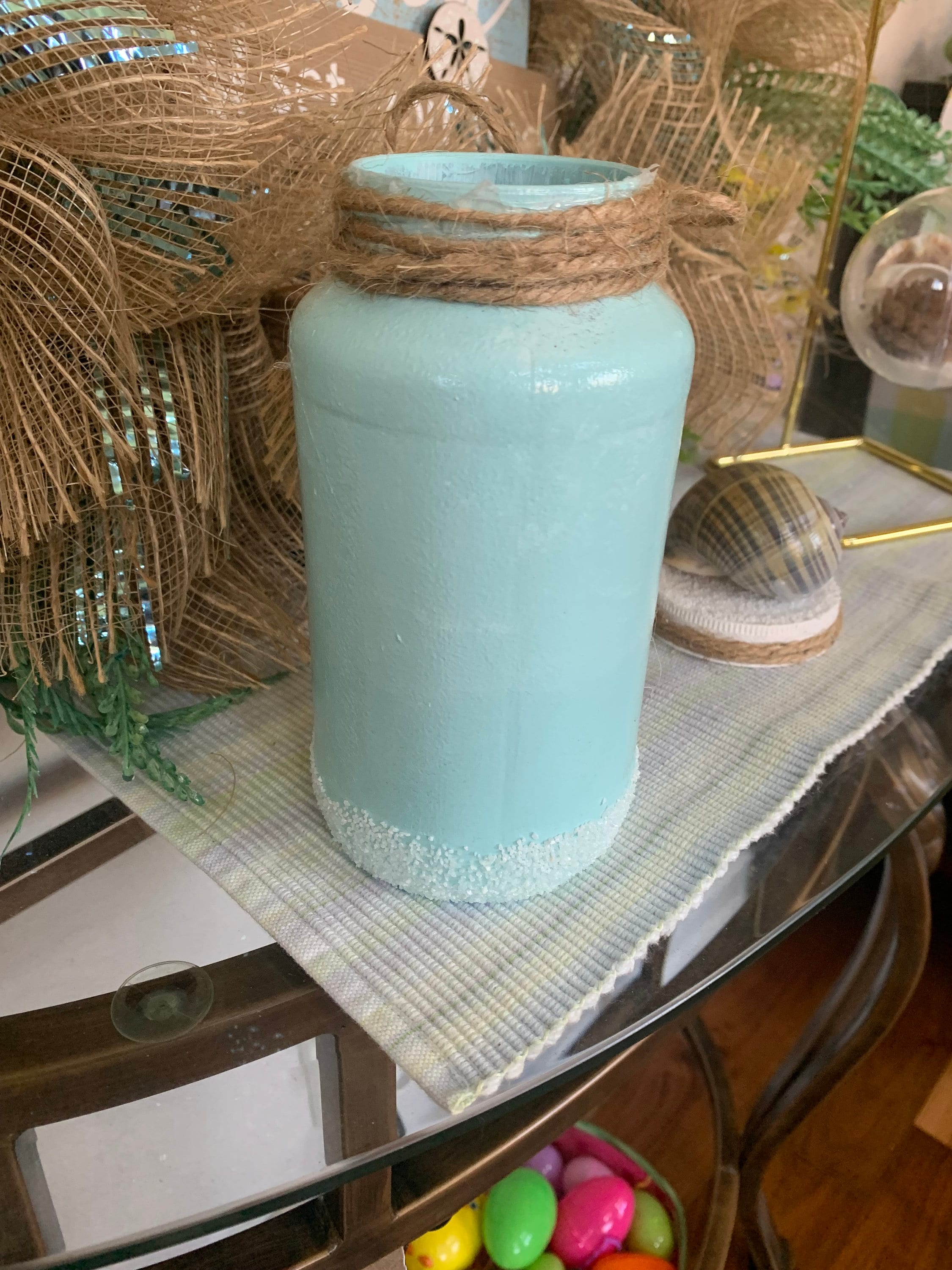 Ocean Blue Jar With Shells and Sand by Lisa - Etsy
