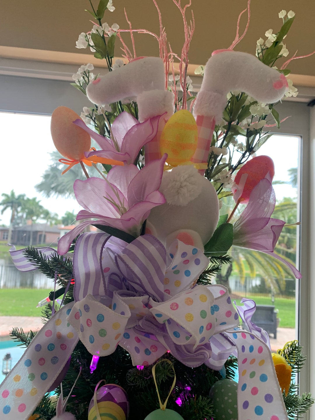 Easter Tree Topper With Bunny Feet and Booty by Lisa - Etsy