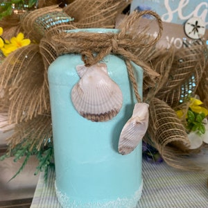 Ocean Blue Jar With Shells and Sand by Lisa - Etsy