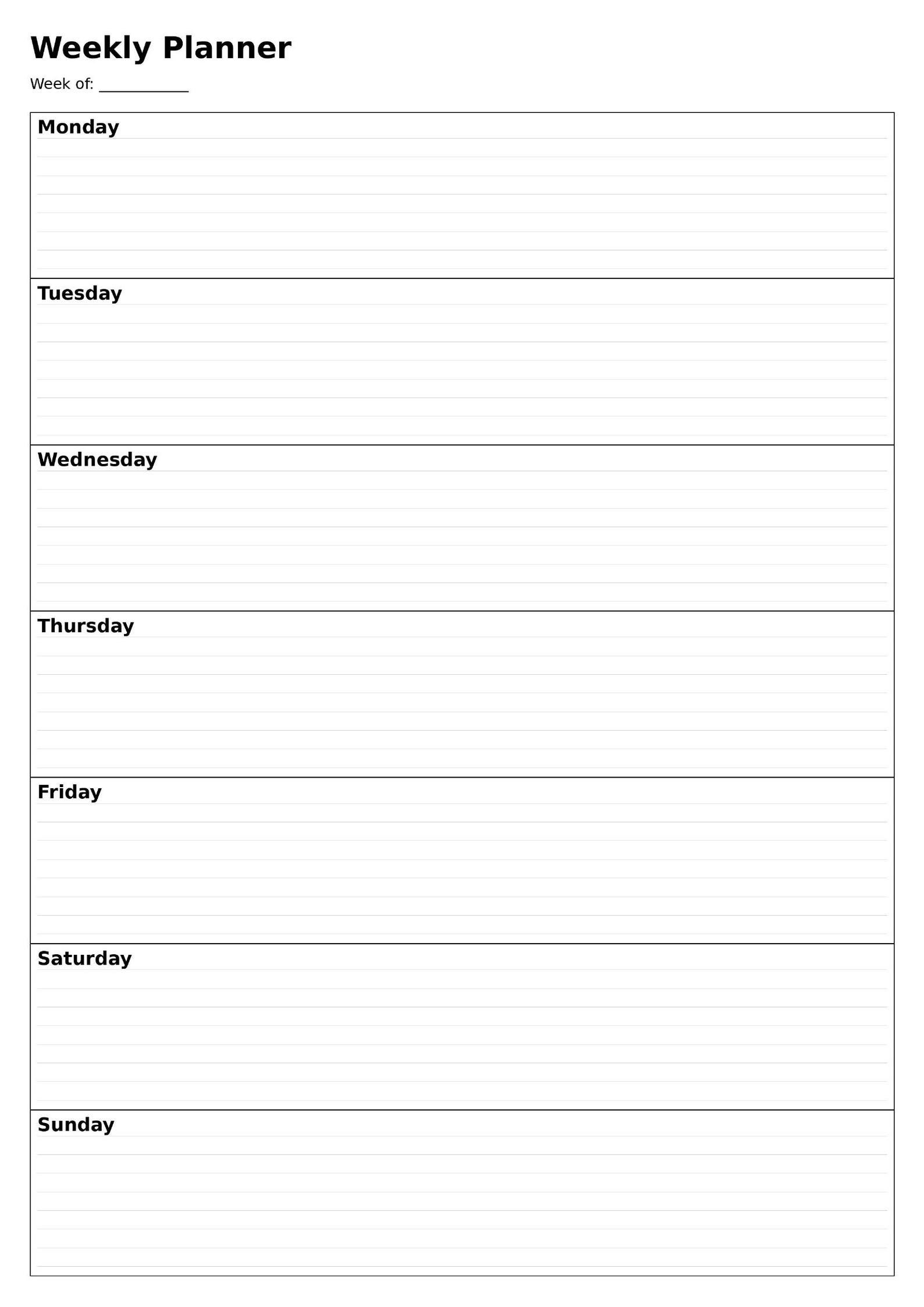 Minimalist Printable Weekly Planner - Instant Download, A4 & US Letter ...