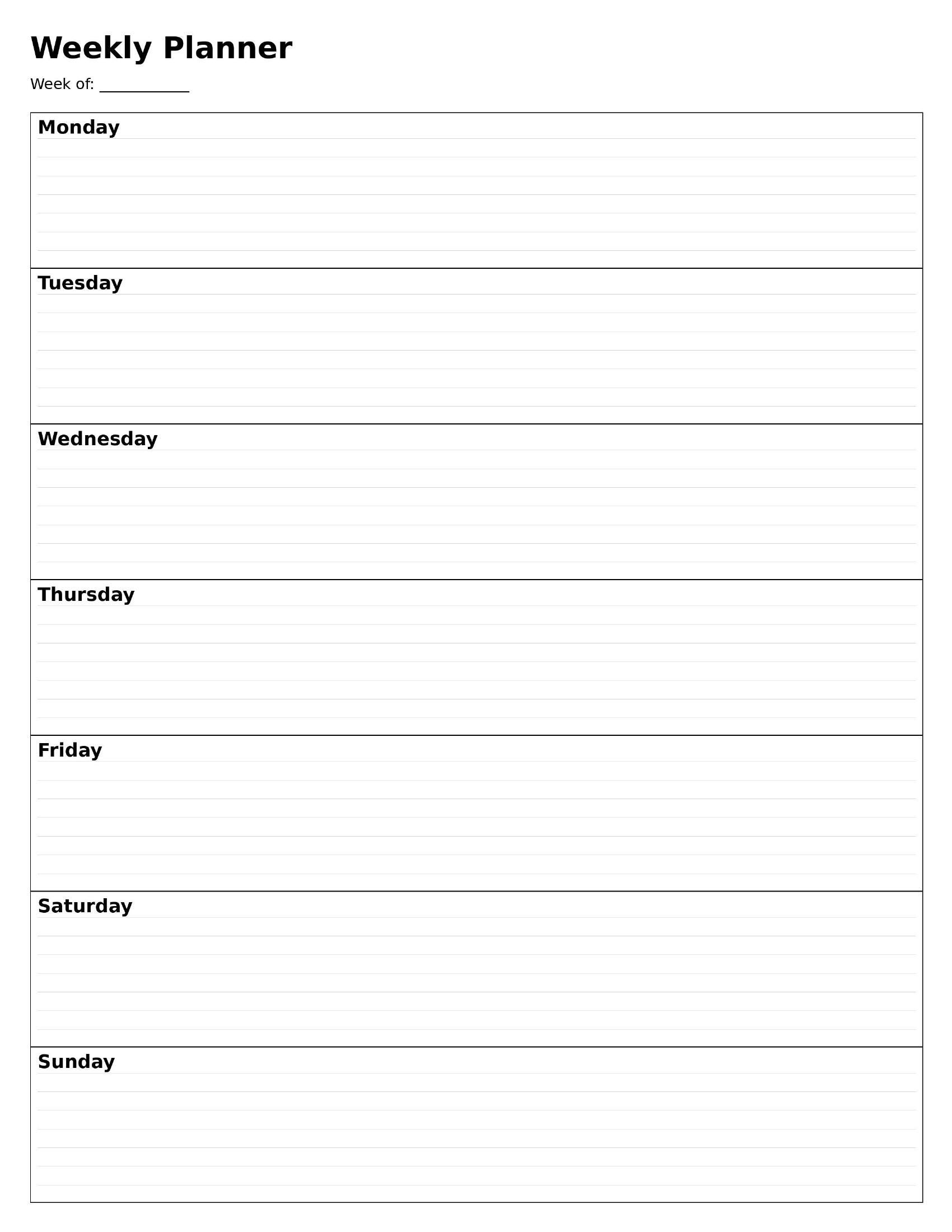 Minimalist Printable Weekly Planner - Instant Download, A4 & US Letter ...