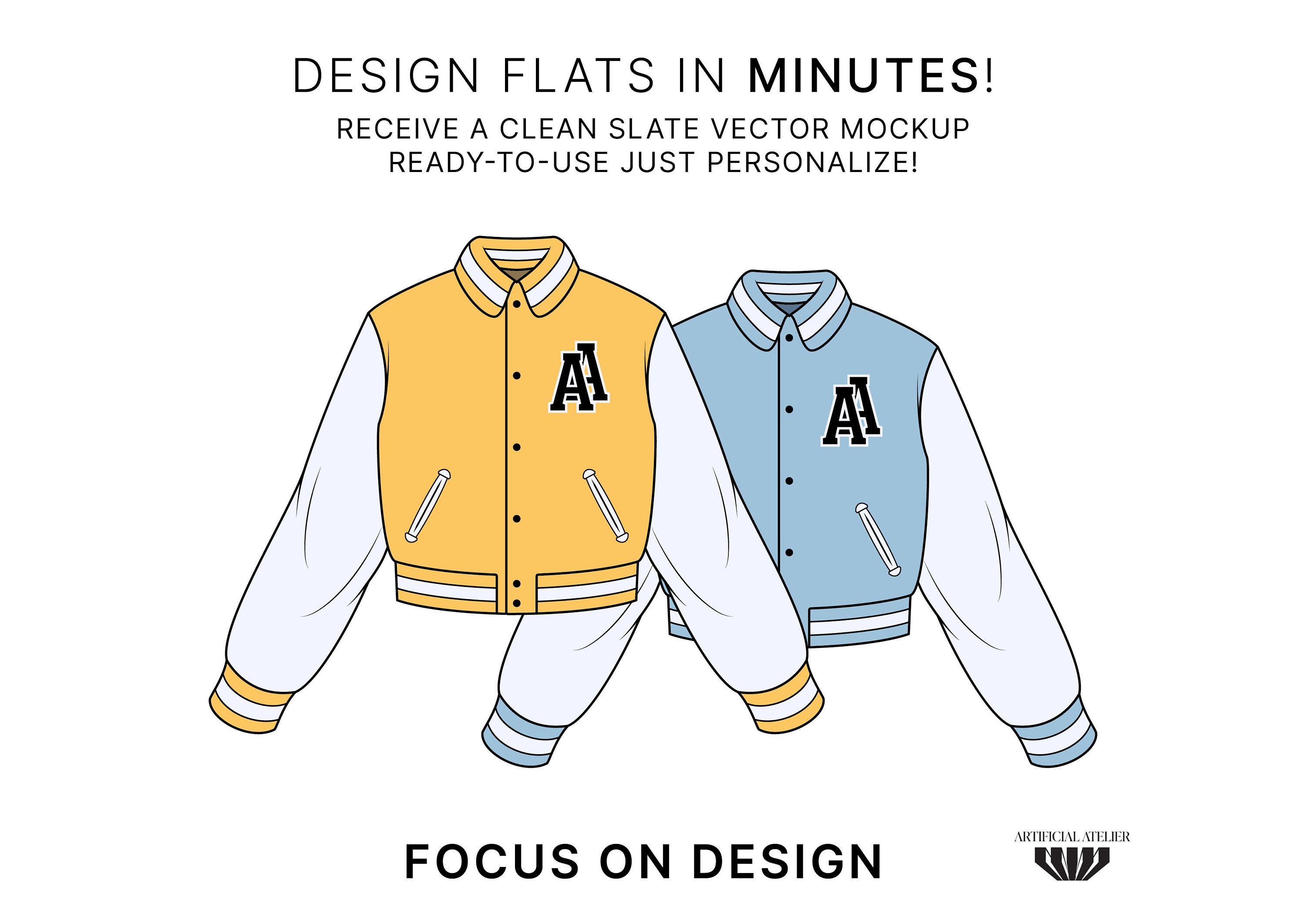 Varsity Jacket Vector Mockup Fully Editable Illustrator File - Etsy Canada