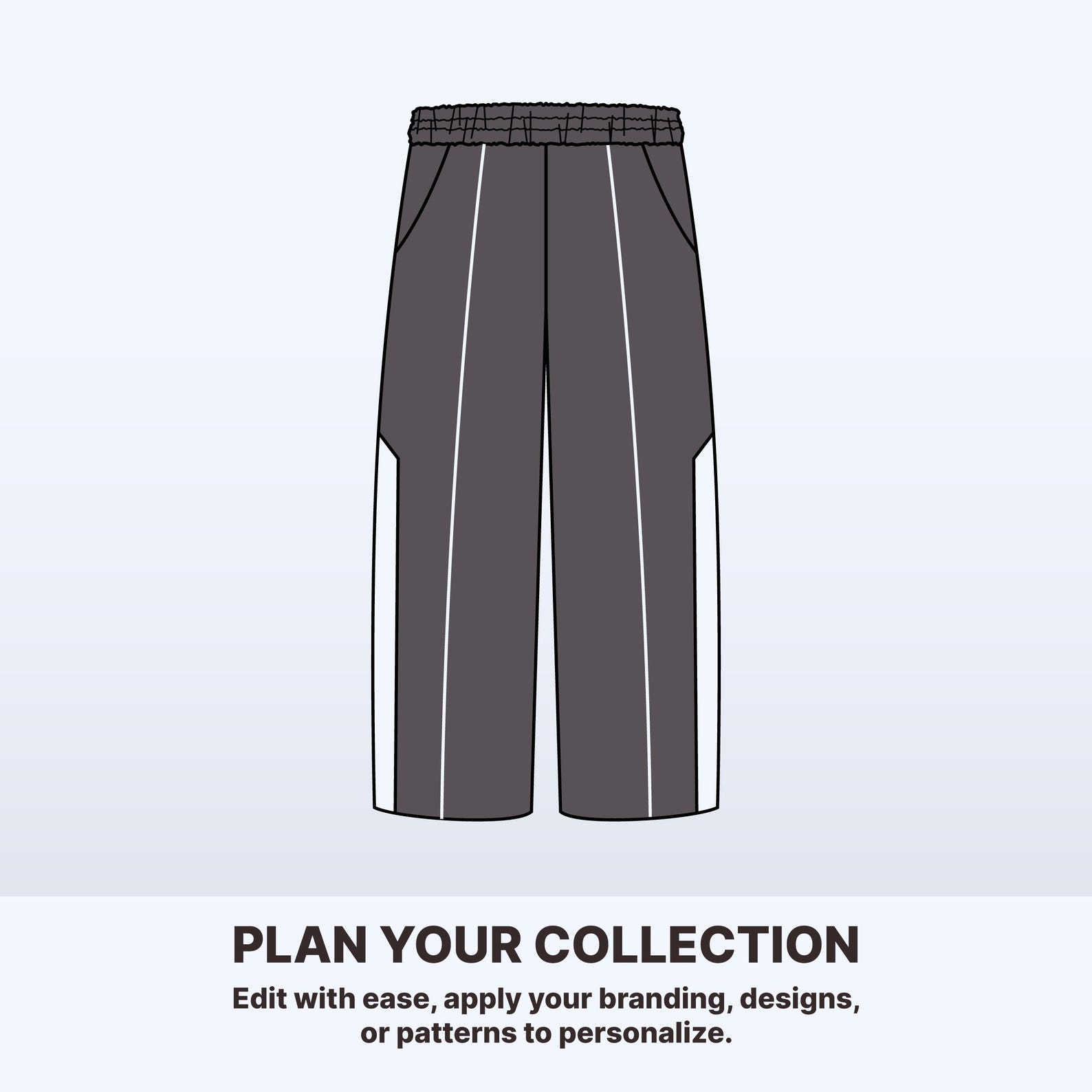 Tech Pack for Trackpants, Fashion Cads for Clothing Brands, Vector Tech ...