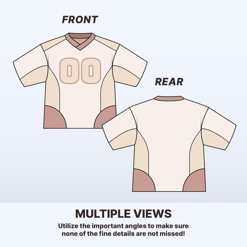 Oversized Jersey Tech Pack, Vector Fashion CAD Mockup (digital Download ...