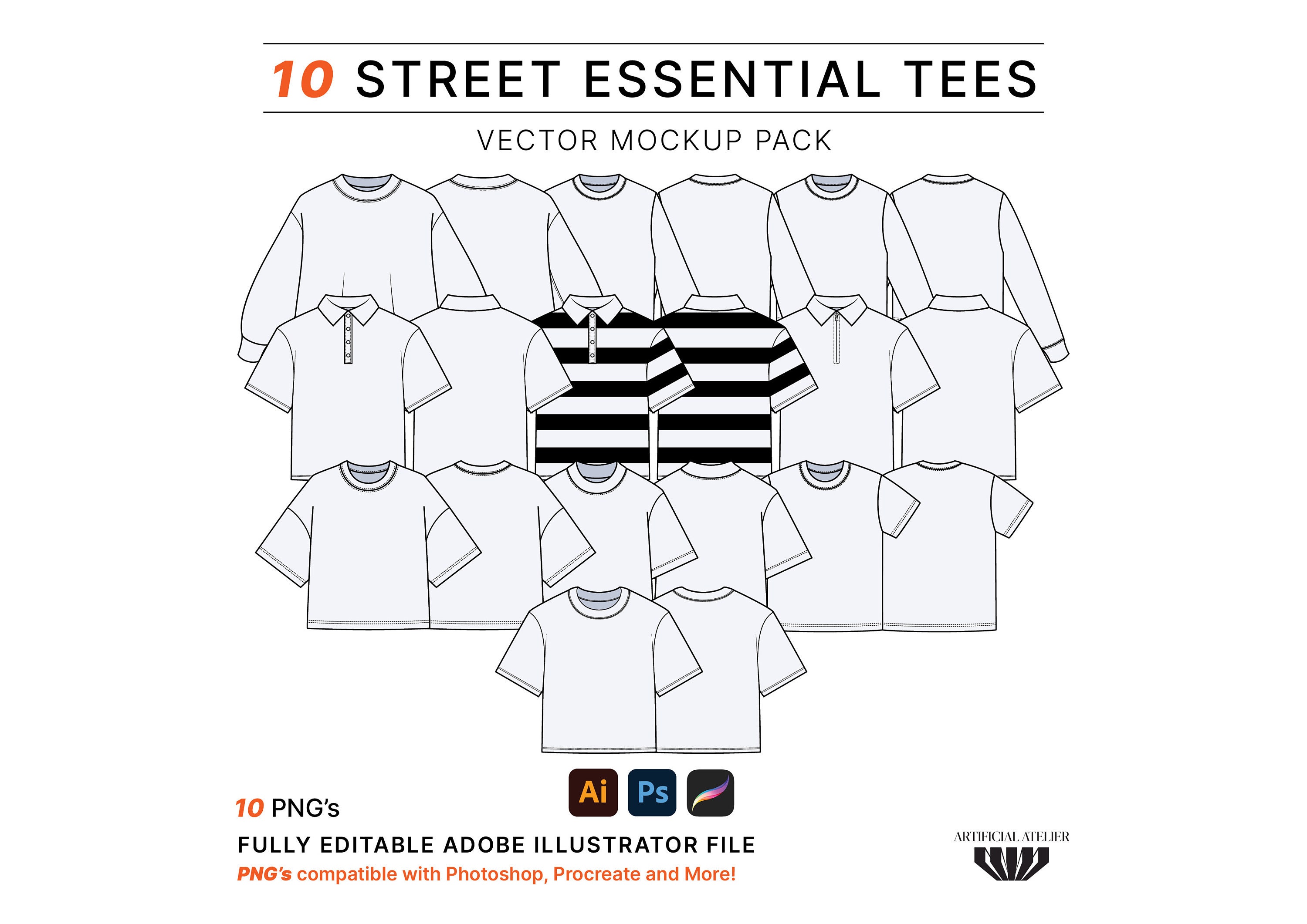 Streetwear T-shirt Mockup Pack, Clothing Design Templates (digital ...