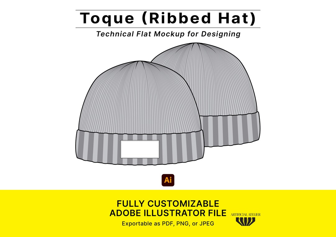 Toque Vector Mockup, Fashion Flats for Designers, Customizable With ...