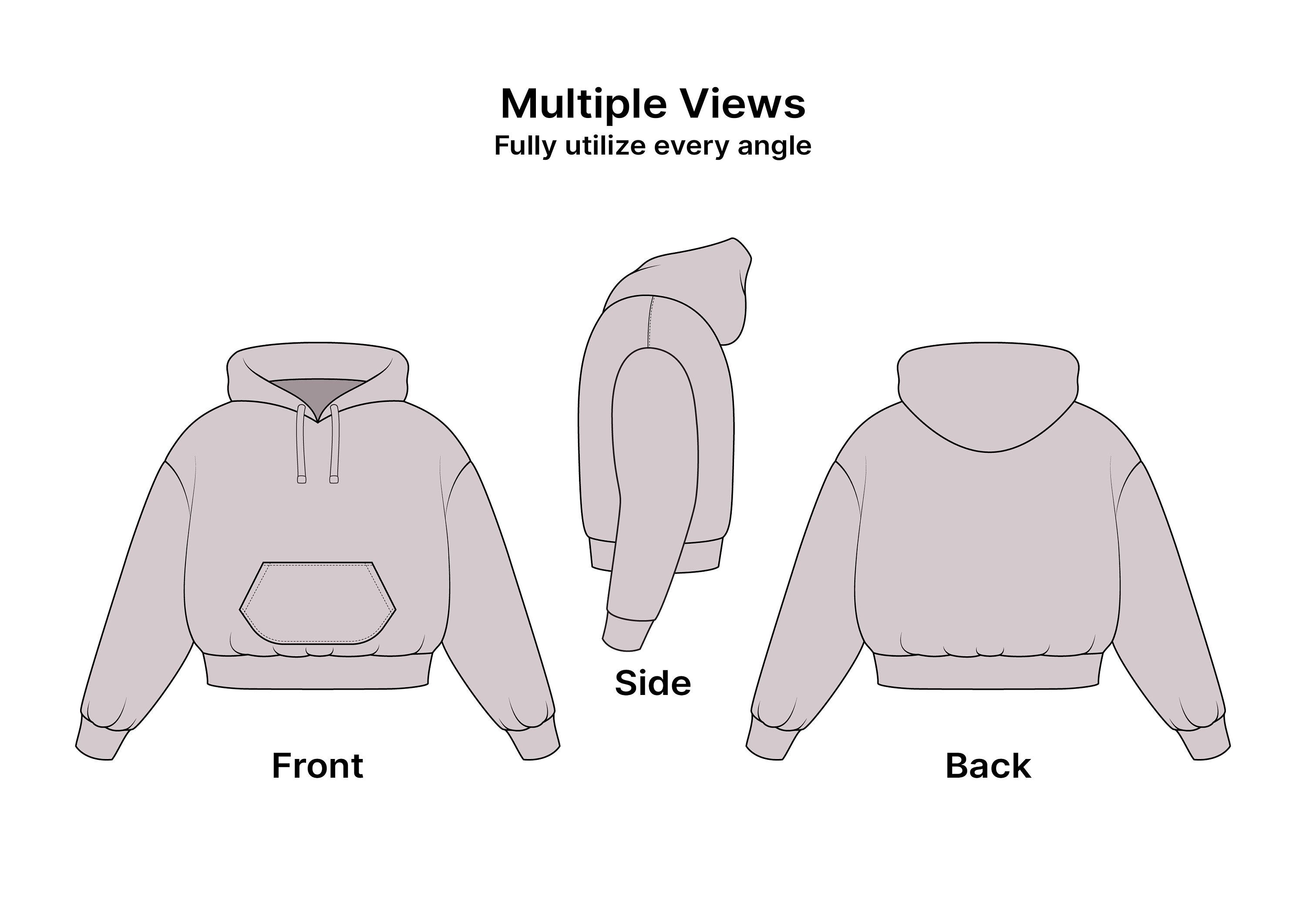 Boxy Hoodie Vector Mockup, Fashion Design Concept (digital Download) - Etsy
