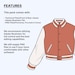 Varsity Jacket Vector Mockup, Fully Editable Illustrator File, Fashion Flats for Designing ...