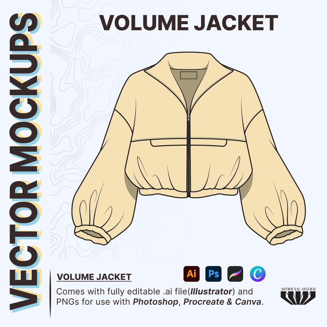 Tech Pack for Puffy Jacket, Fashion Cads for Beginners & Professionals ...