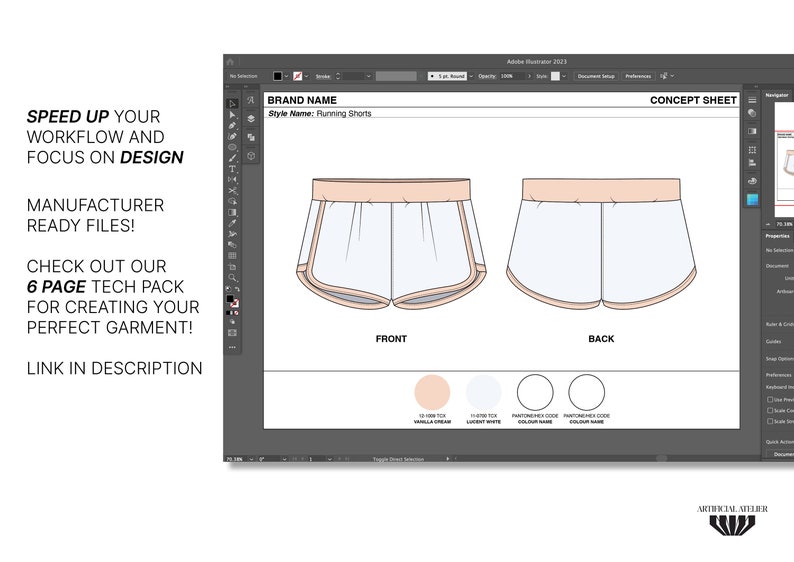 Running Shorts Vector Mockup Ready-to-use Fashion Flats for - Etsy