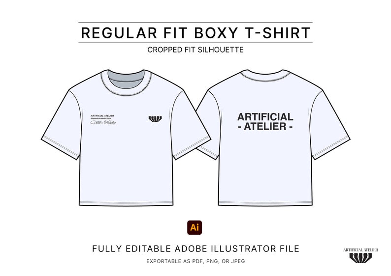 Box Cropped T-shirt Mockup, Streetwear Top Vector for Designers, Ready ...
