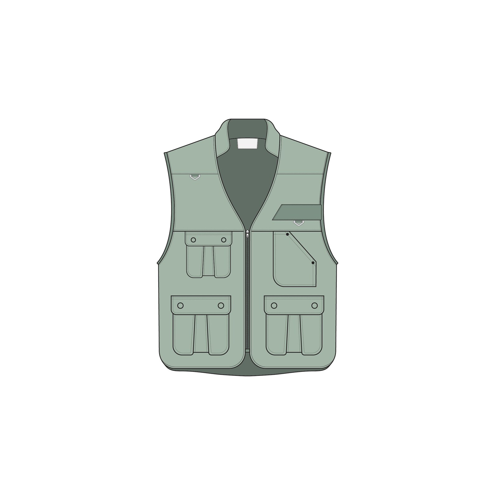 Utility Vest Mockup, Simple Tech Pack for Designers, Mockups Template ...