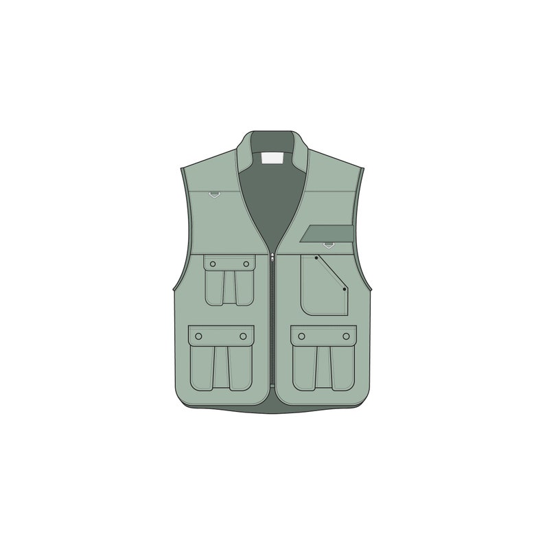 Utility Vest Mockup, Simple Tech Pack for Designers, Mockups Template ...