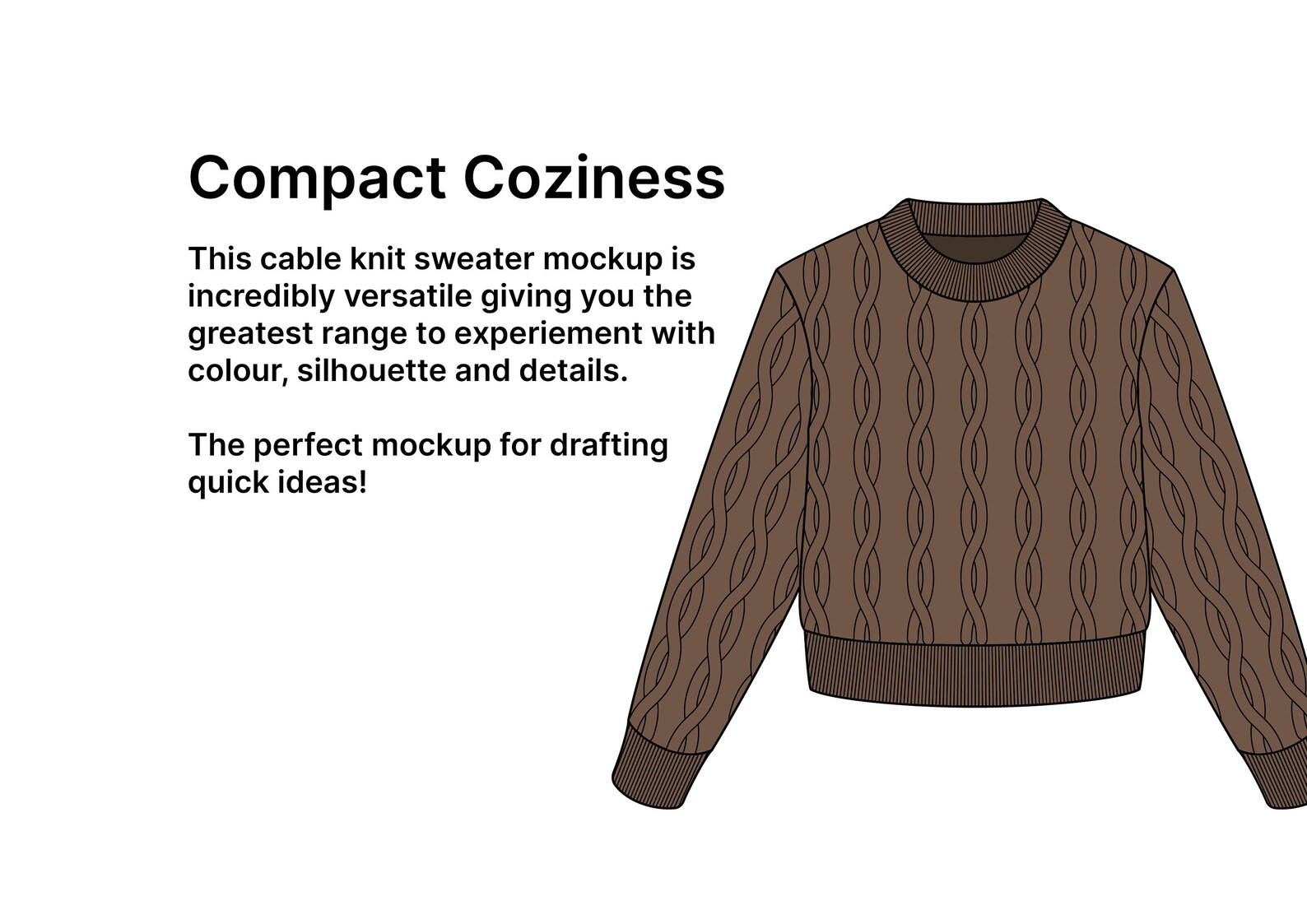 Cable Knit Sweater Vector Mockup, Fully Editable With Illustrator, With ...